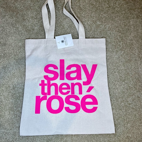 Dogeared | Bags | New Dogeared Slay Then Rose Lil Tote Bag 25 X 14 ...